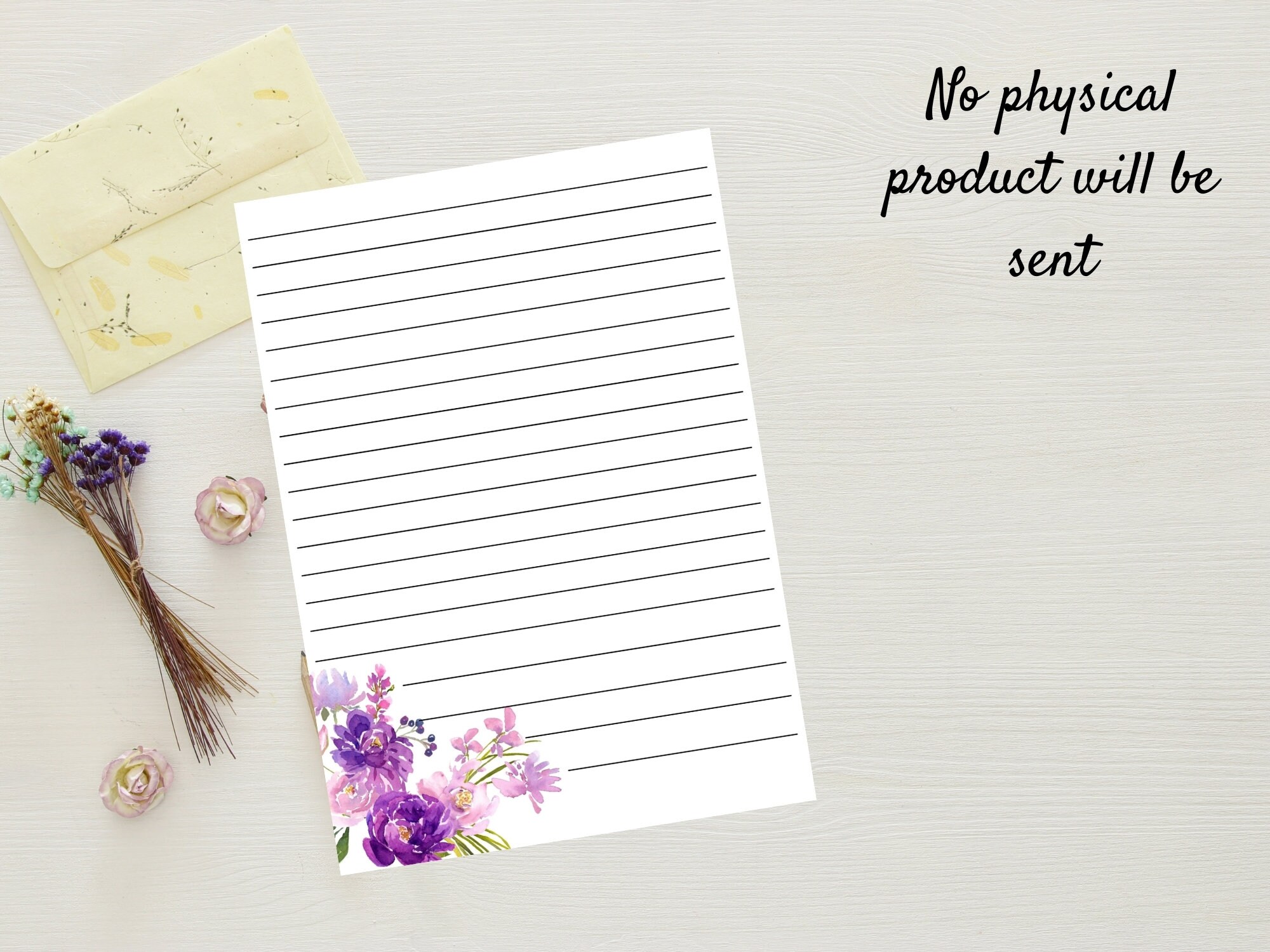 6 Different Stationery Designs, Floral Designed Lined and Unlined Pages ...
