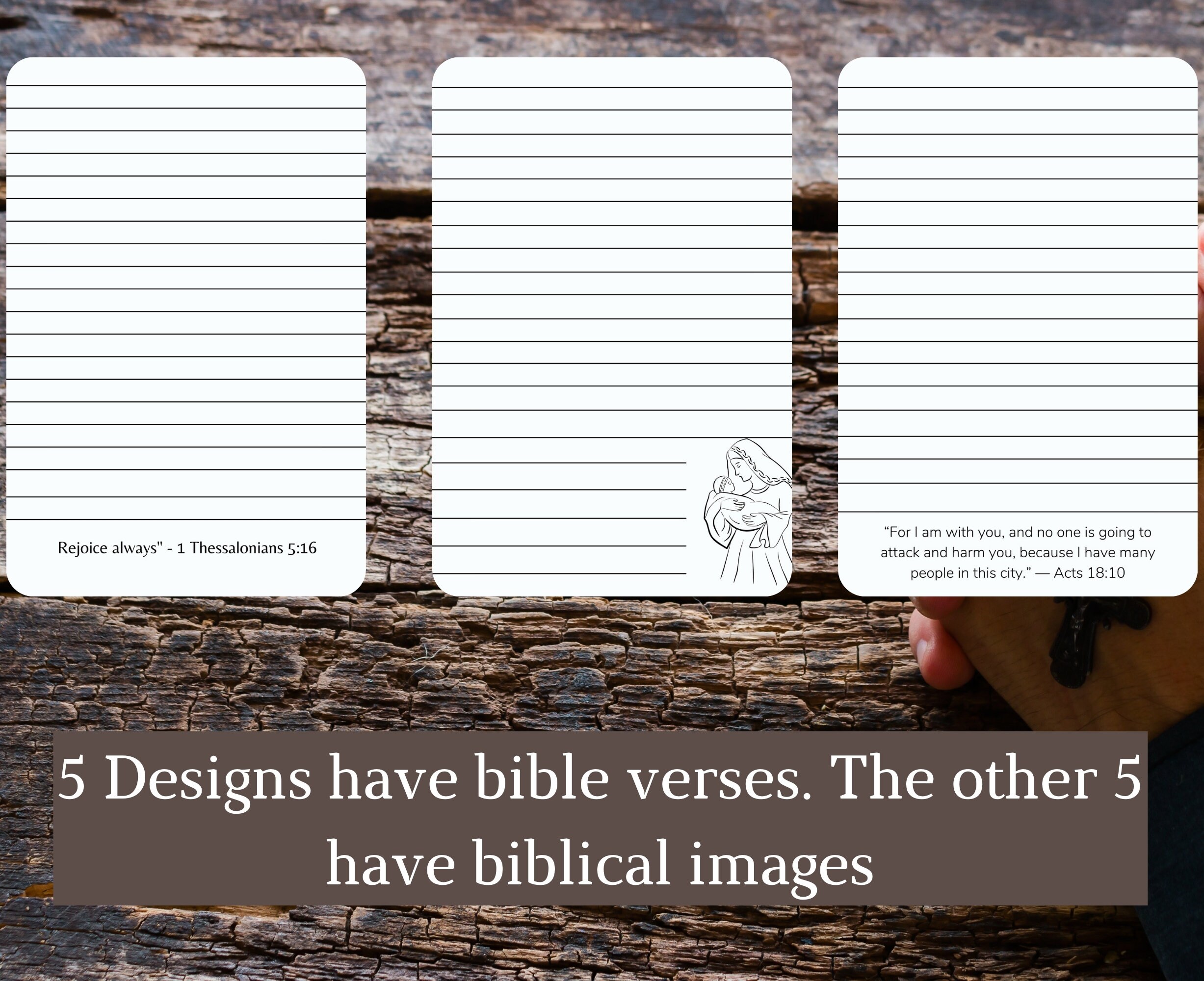 10 Religious Stationery Pages, 5 With Bible Verse & 5 With Biblical ...