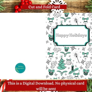 Happy Holiday Card, Christmas Card, Printable Card, Downloadable Card ...