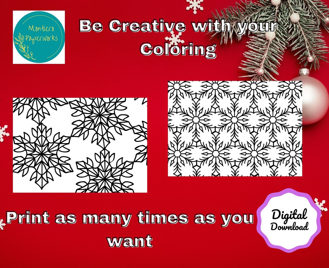 10 Christmas Designs That Are Snowflaked Themed, Color in the Card the ...