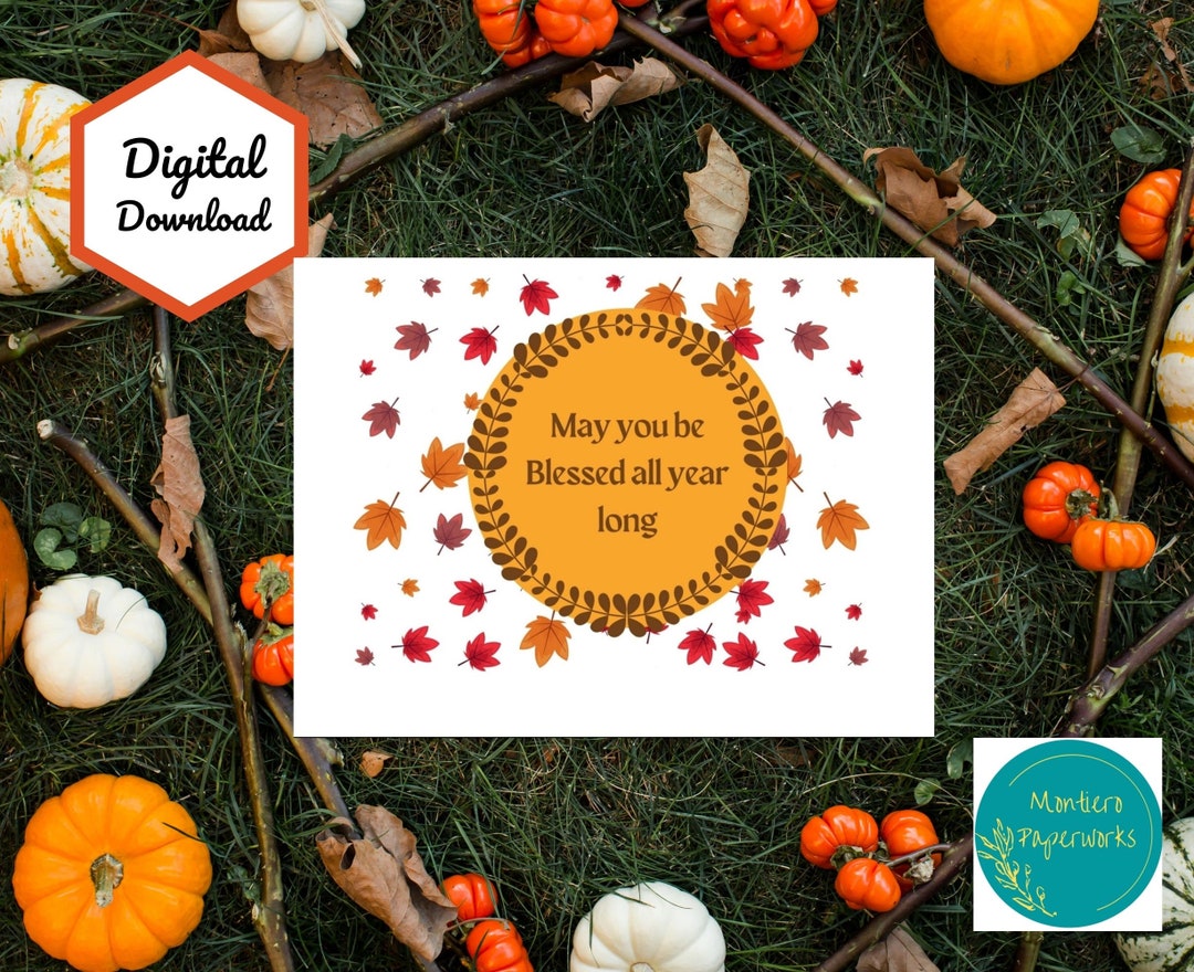 Thanksgiving Card, Blank Card, Printable Card, 7x5in Card - Etsy