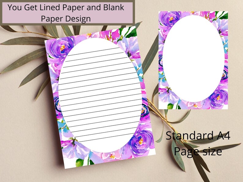 Pink Floral Stationary Set, 6 Different Designs Included, Lined and ...
