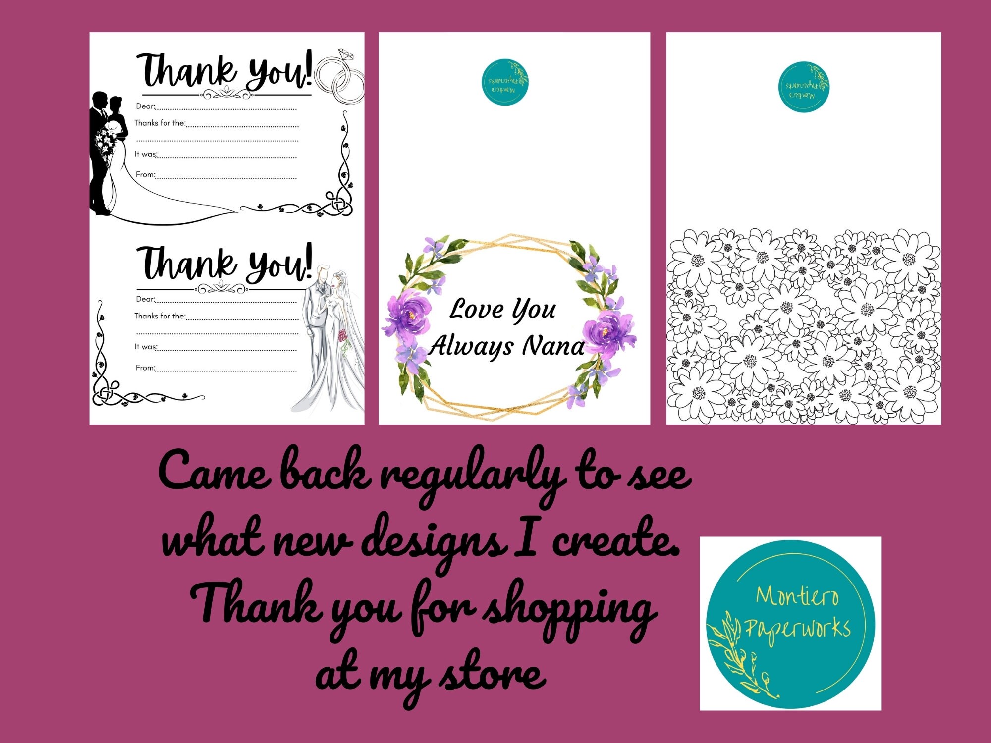 Pink Floral Stationary Set 6 Different Designs Included - Etsy