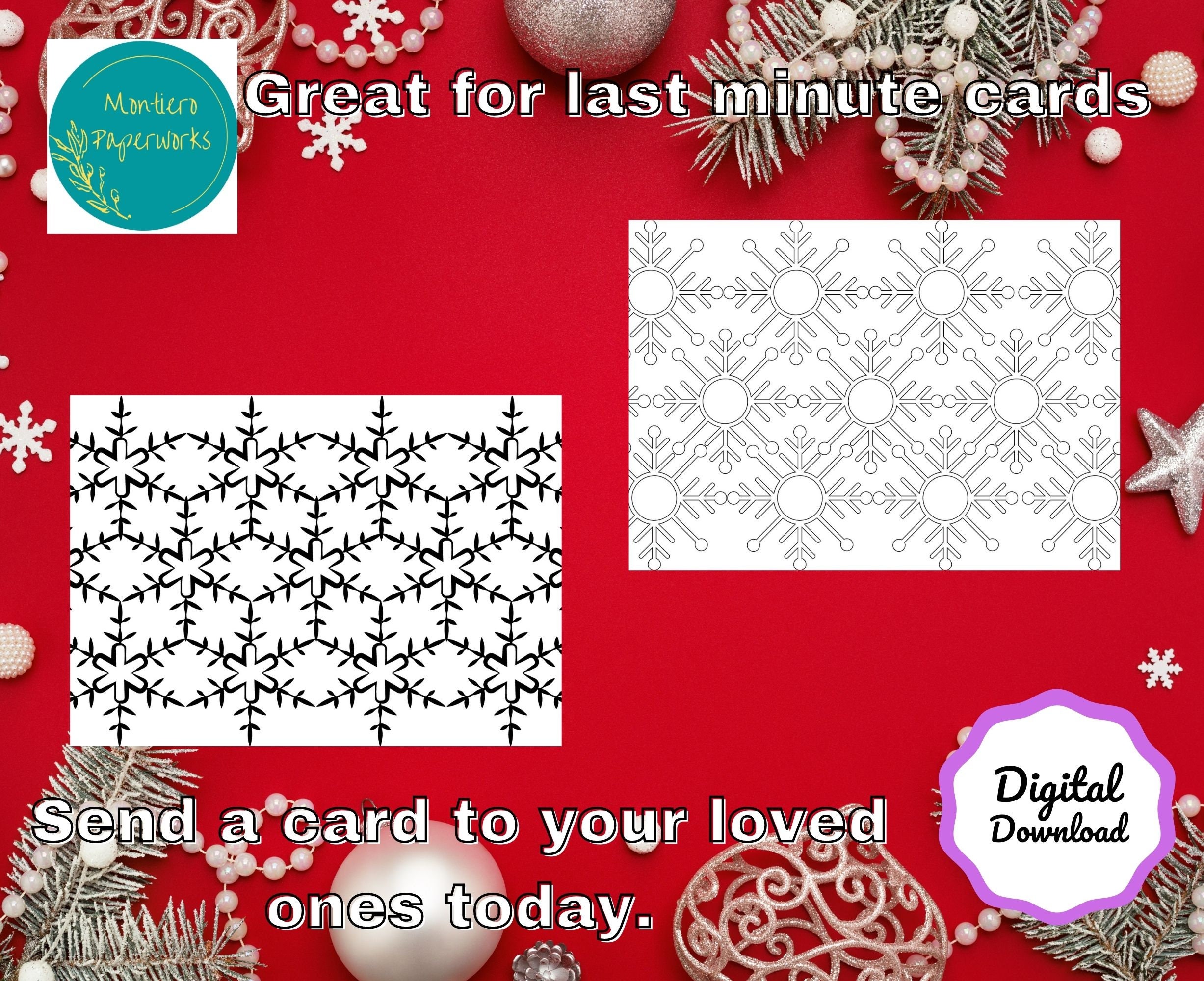 10 Christmas Designs That Are Snowflaked Themed, Color in the Card the ...