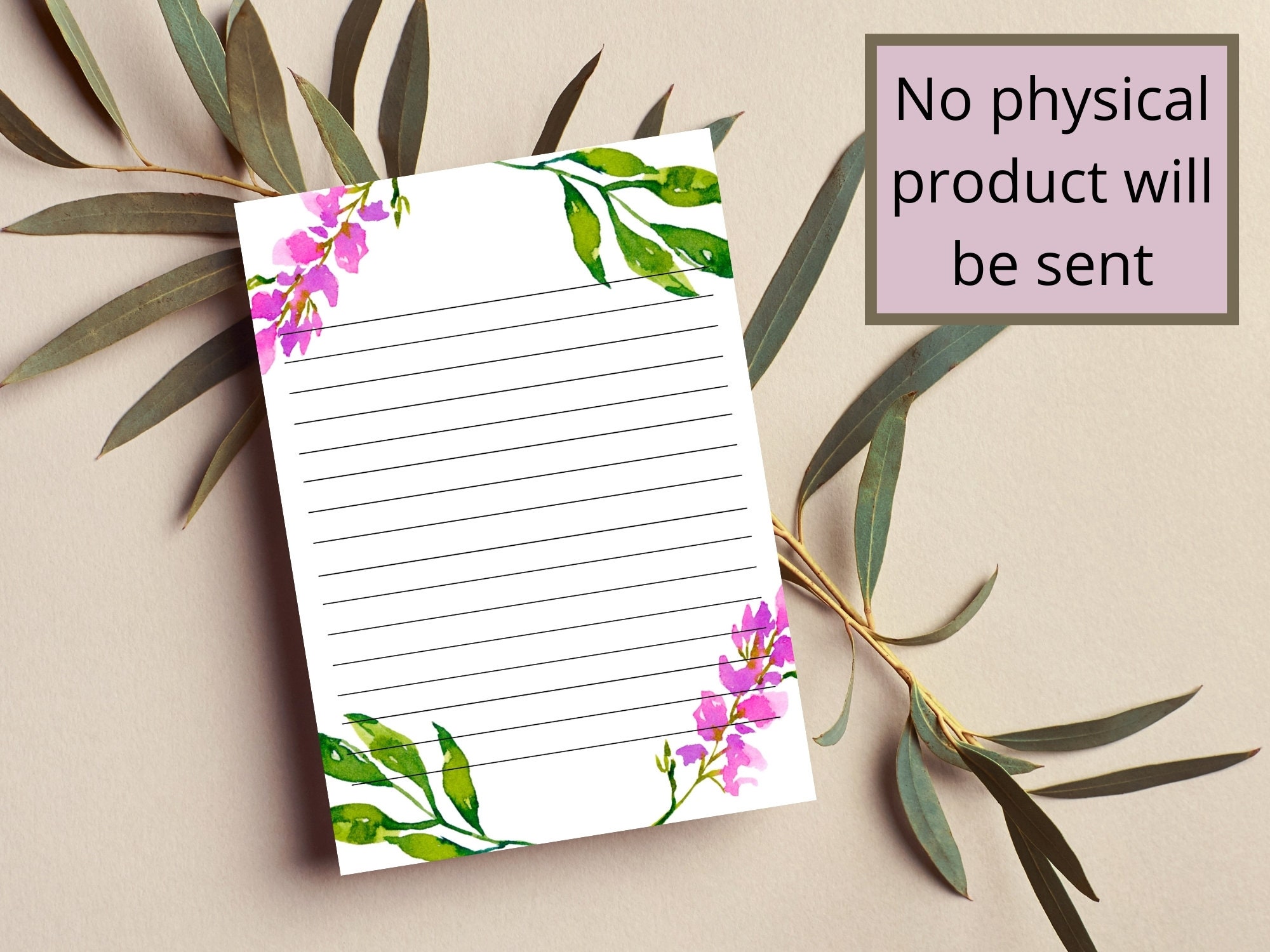 Pink Floral Stationary Set 6 Different Designs Included - Etsy