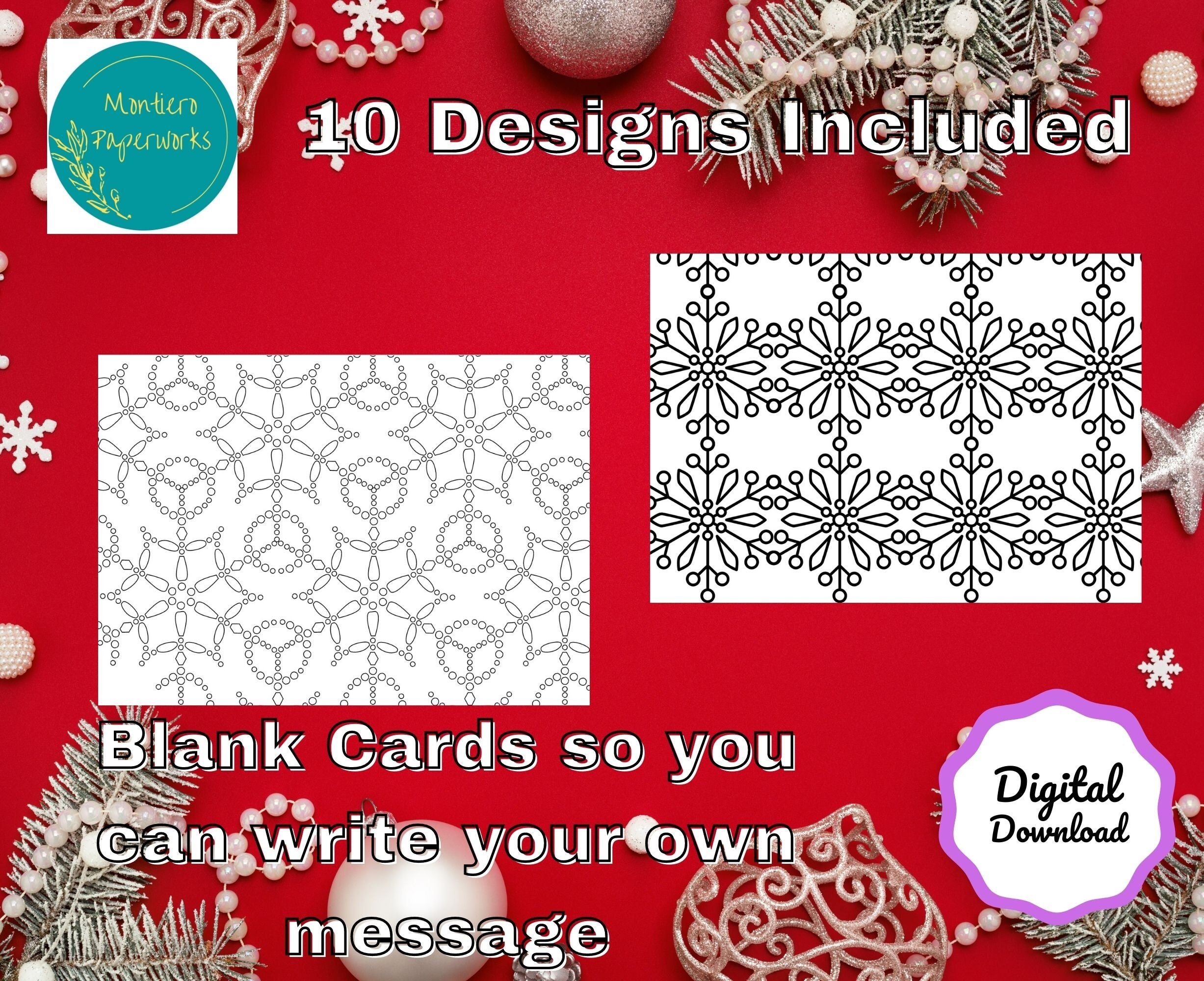 10 Christmas Designs That Are Snowflaked Themed, Color in the Card the ...