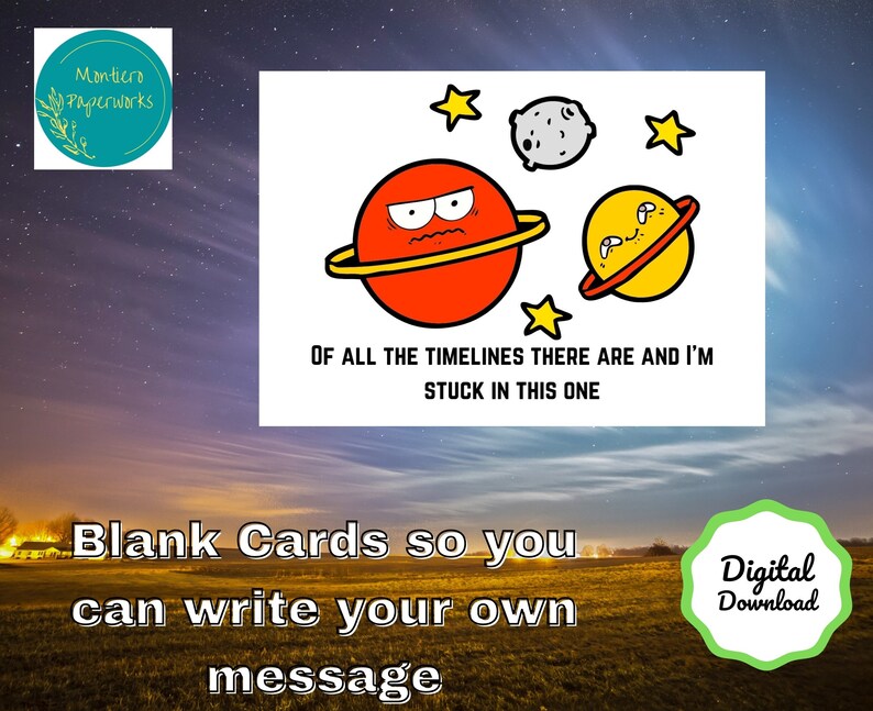 Humor Card, Joke About Timelines, Use for Any Occasion, Blank Inside ...