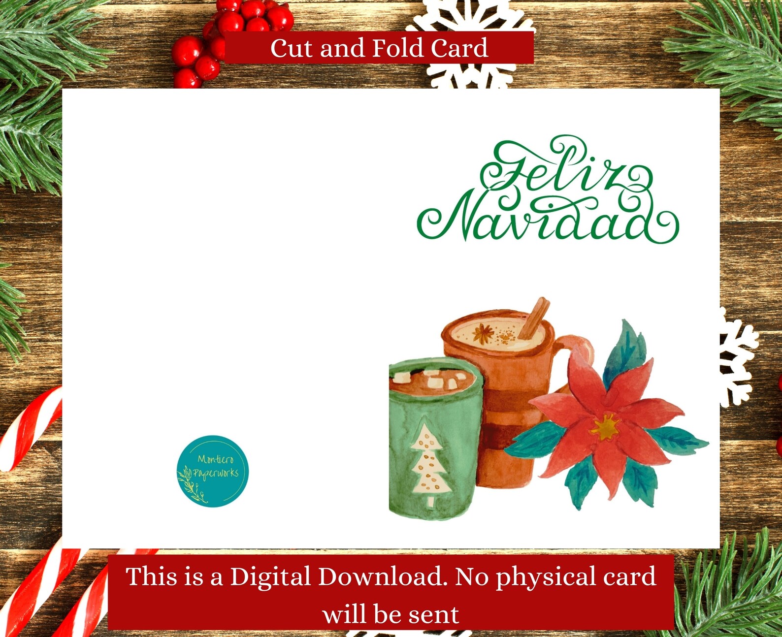 Feliz Navidad, Merry Christmas Card, Feliz Navidad Card, Printable Card ...