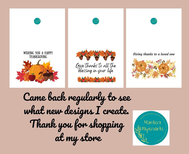 Printable Happy Thanksgiving Card Instant Download 7x5 Inch Card ...