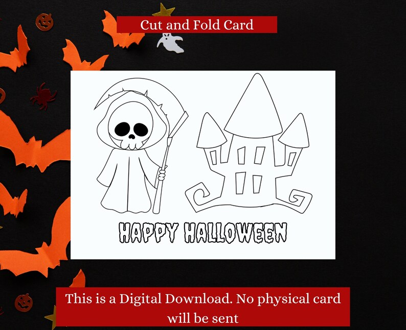 9 Halloween Card Designs, Color the Cards in Anyway You Want To ...
