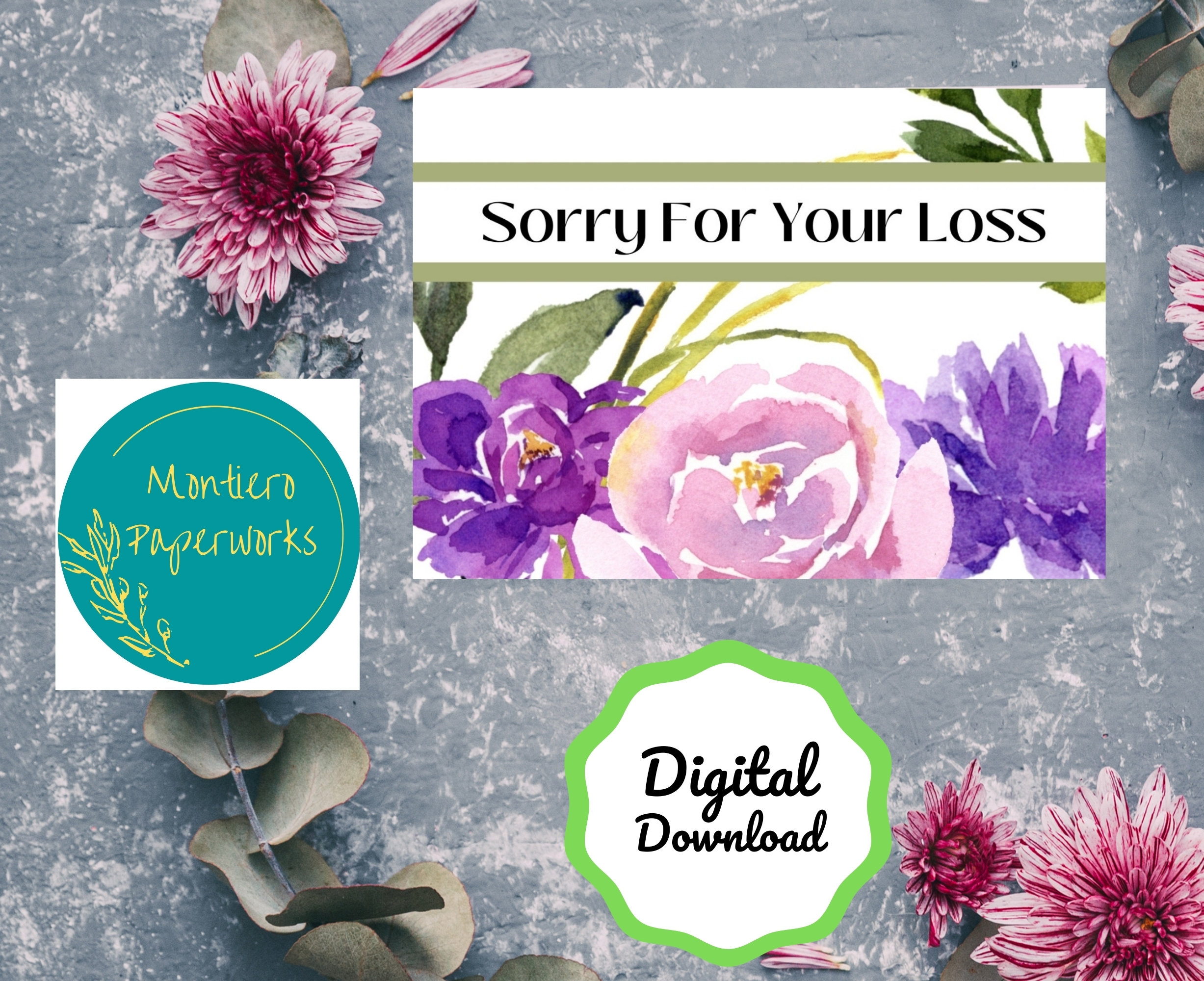 Sorry For Your Loss Printable Cards