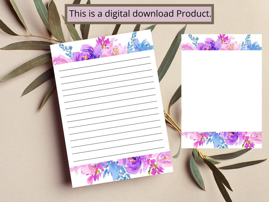 Pink Floral Stationary Set 6 Different Designs Included - Etsy