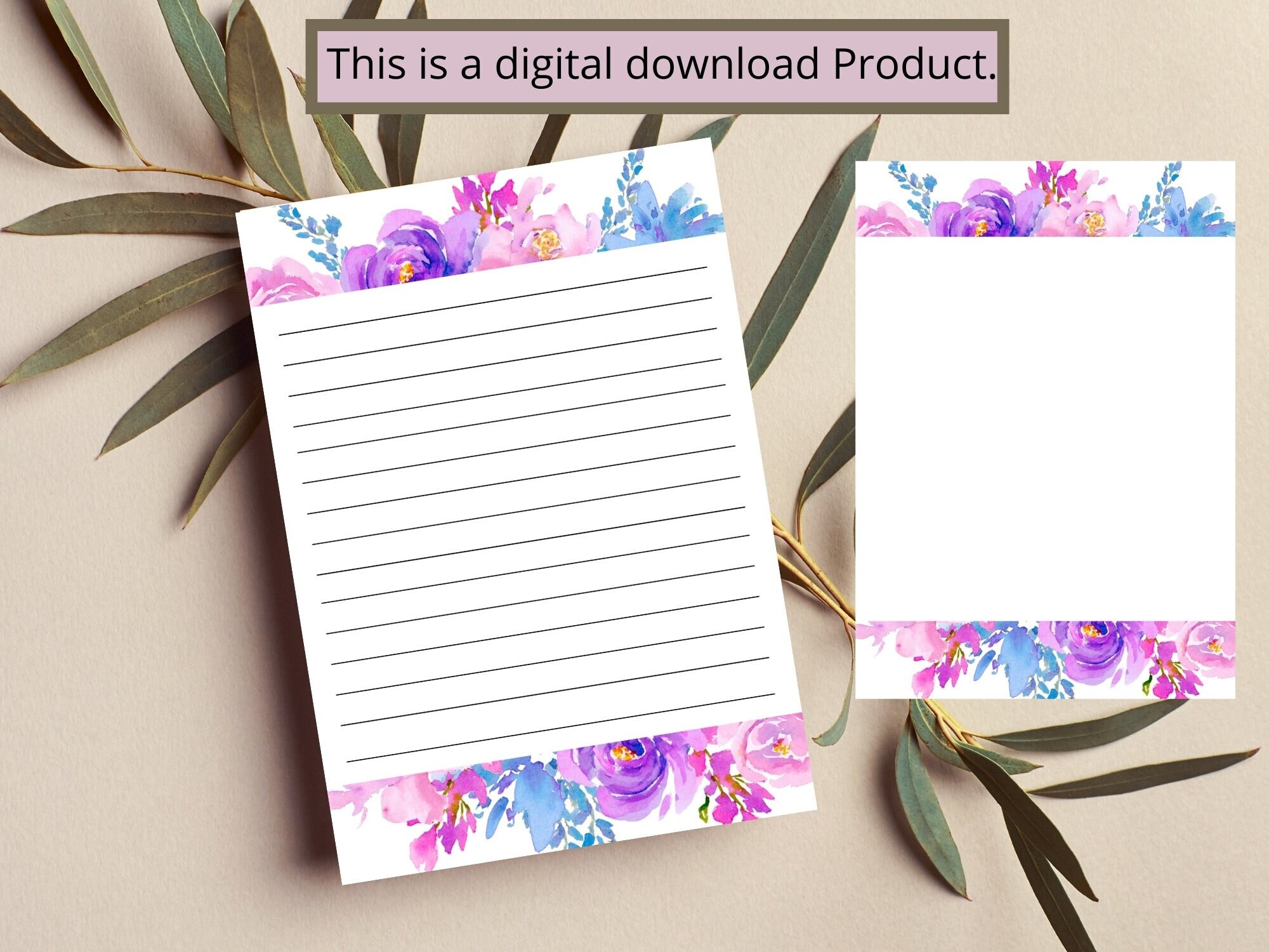 Pink Floral Stationary Set 6 Different Designs Included - Etsy