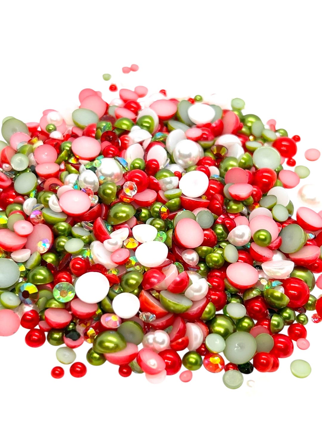 Christmas Cheer, Flatback Pearls and Rhinestone Mix, Sizes Range 3MM ...