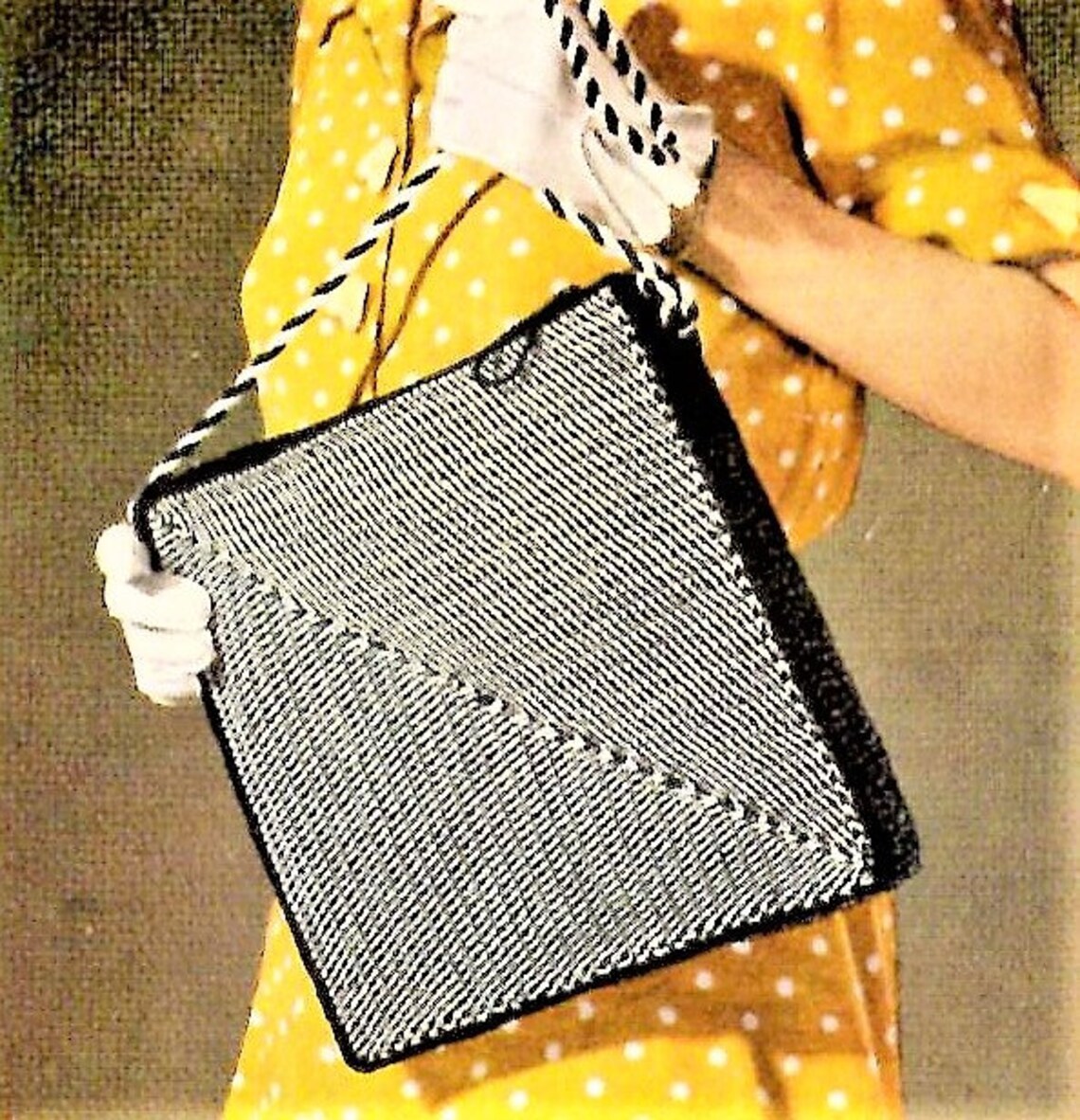 Vintage Crochet Bag Pattern Collection: 1950s Drawstring & Beach Bag ...