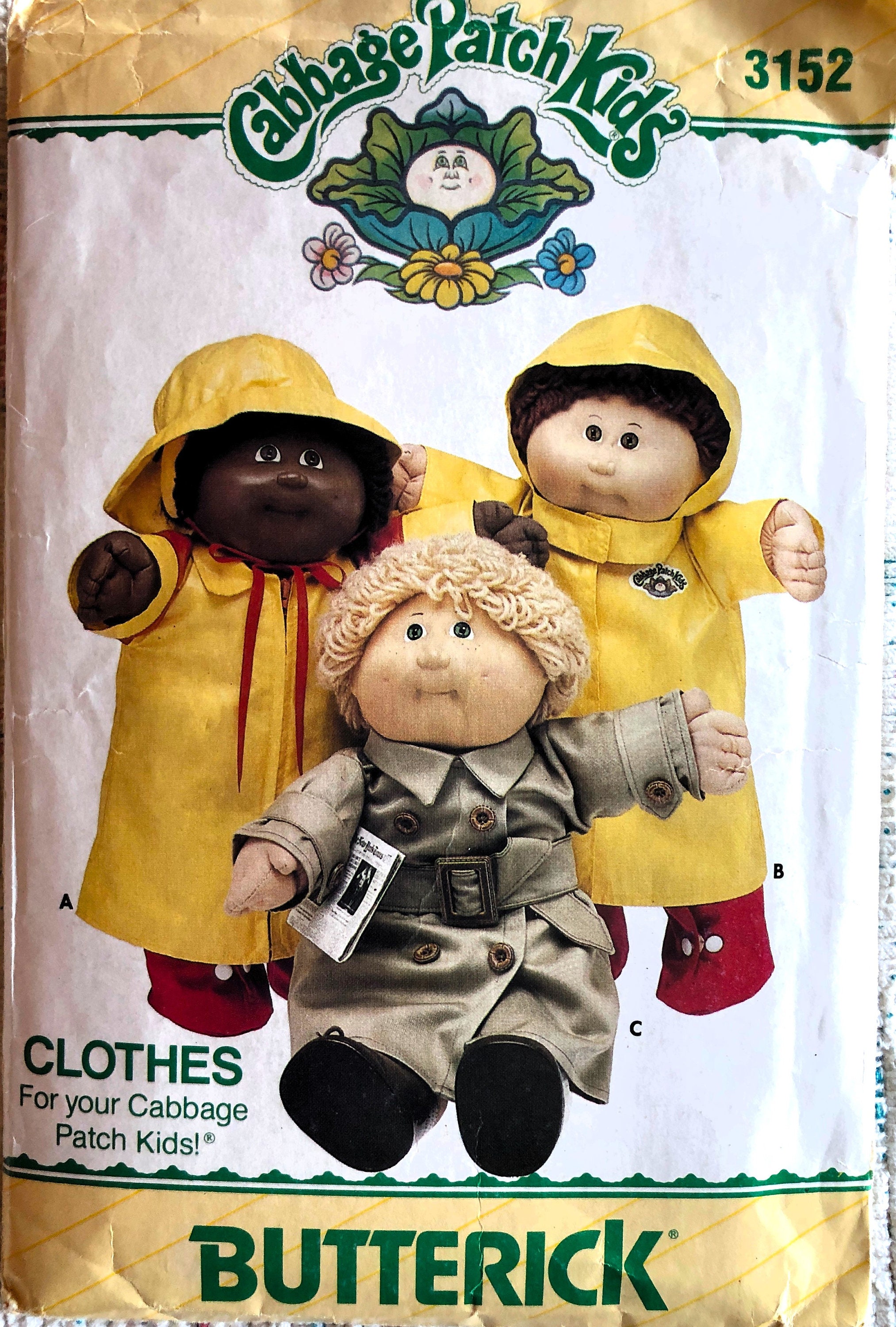 Cabbage Patch Kids Pattern, Doll Clothing Pattern, Vintage Cabbage ...