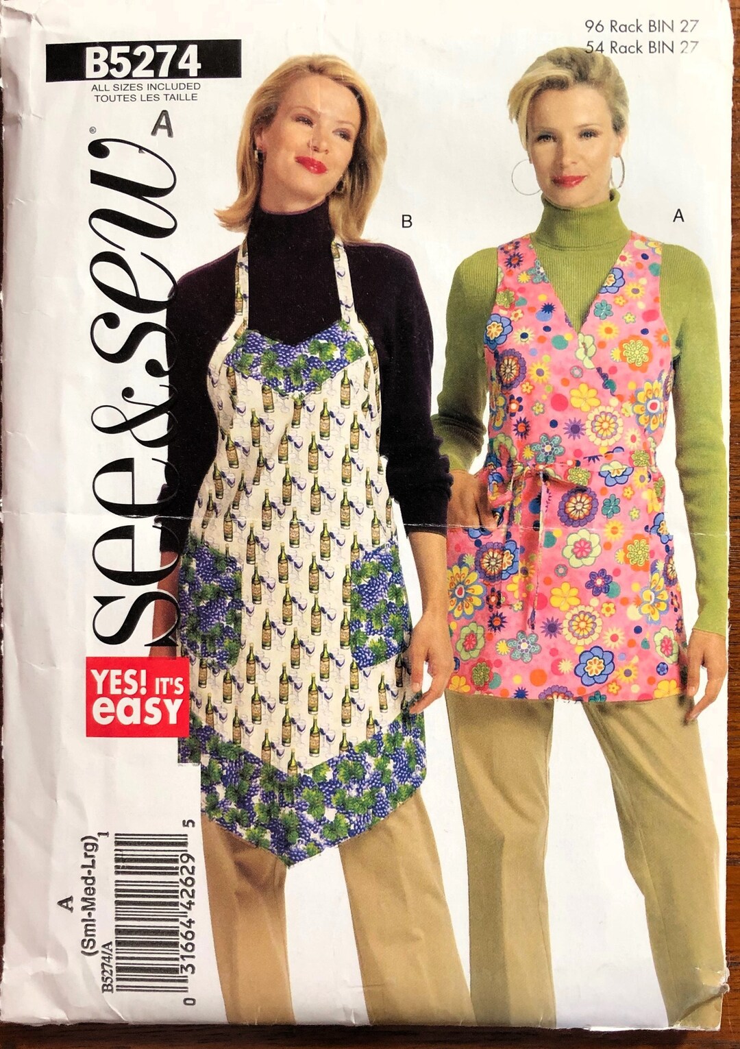 Easy Apron Pattern, Full Apron Pattern, Tie Apron, Wrap Apron, Kitchen ...