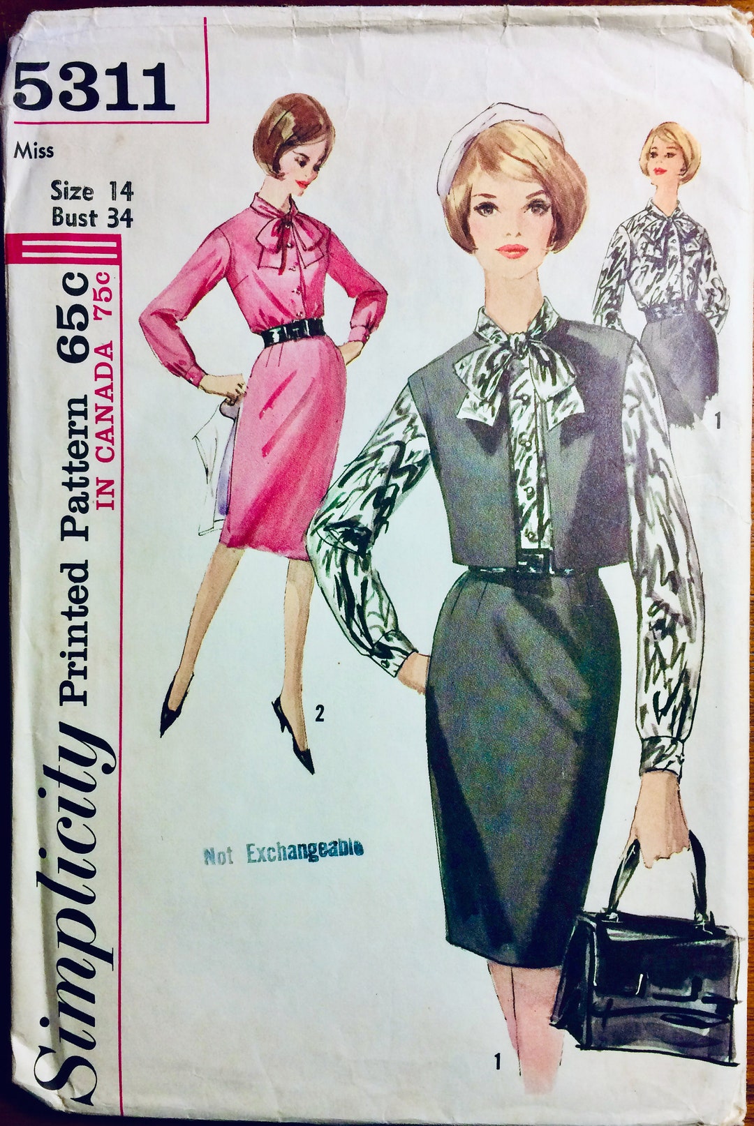 1960s Mini Dress Sewing Pattern: Simplicity 5311, Bust 34 - Etsy