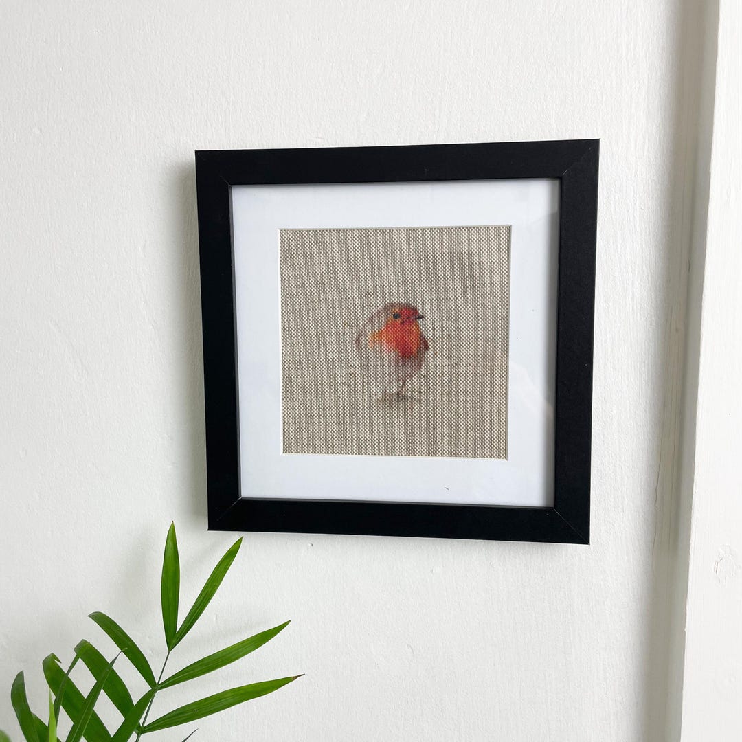 Robin Textile Picture. Handmade Fabric Wall Art. Home Decor. Robin ...