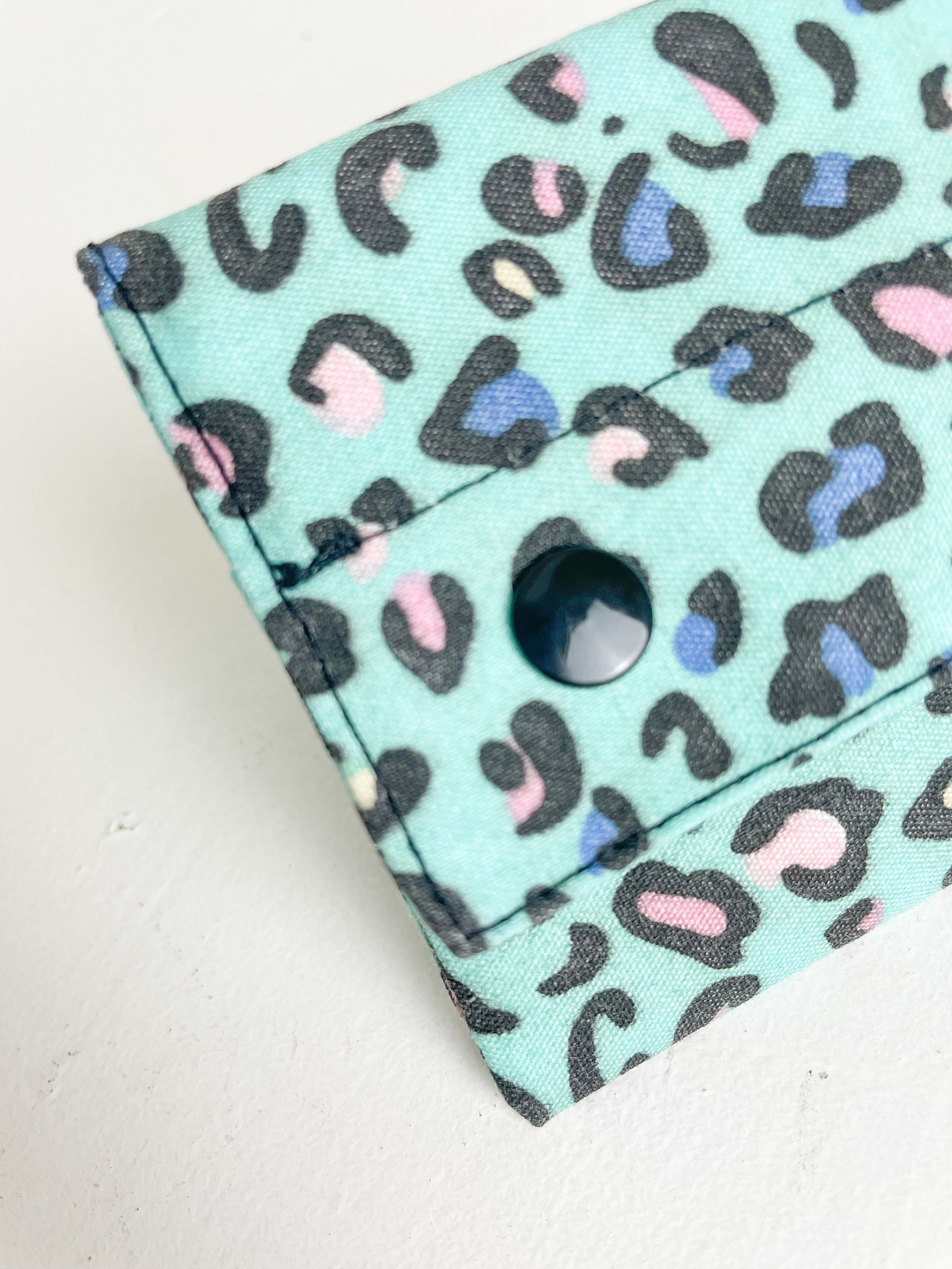 Turquoise Animal Print Card Wallet Leopard Print Card Holder - Etsy UK