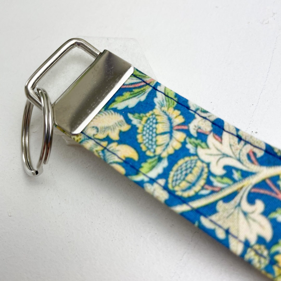William Morris Key Ring, Keyring, Fabric Key Fob, Handmade Gift, Gift ...