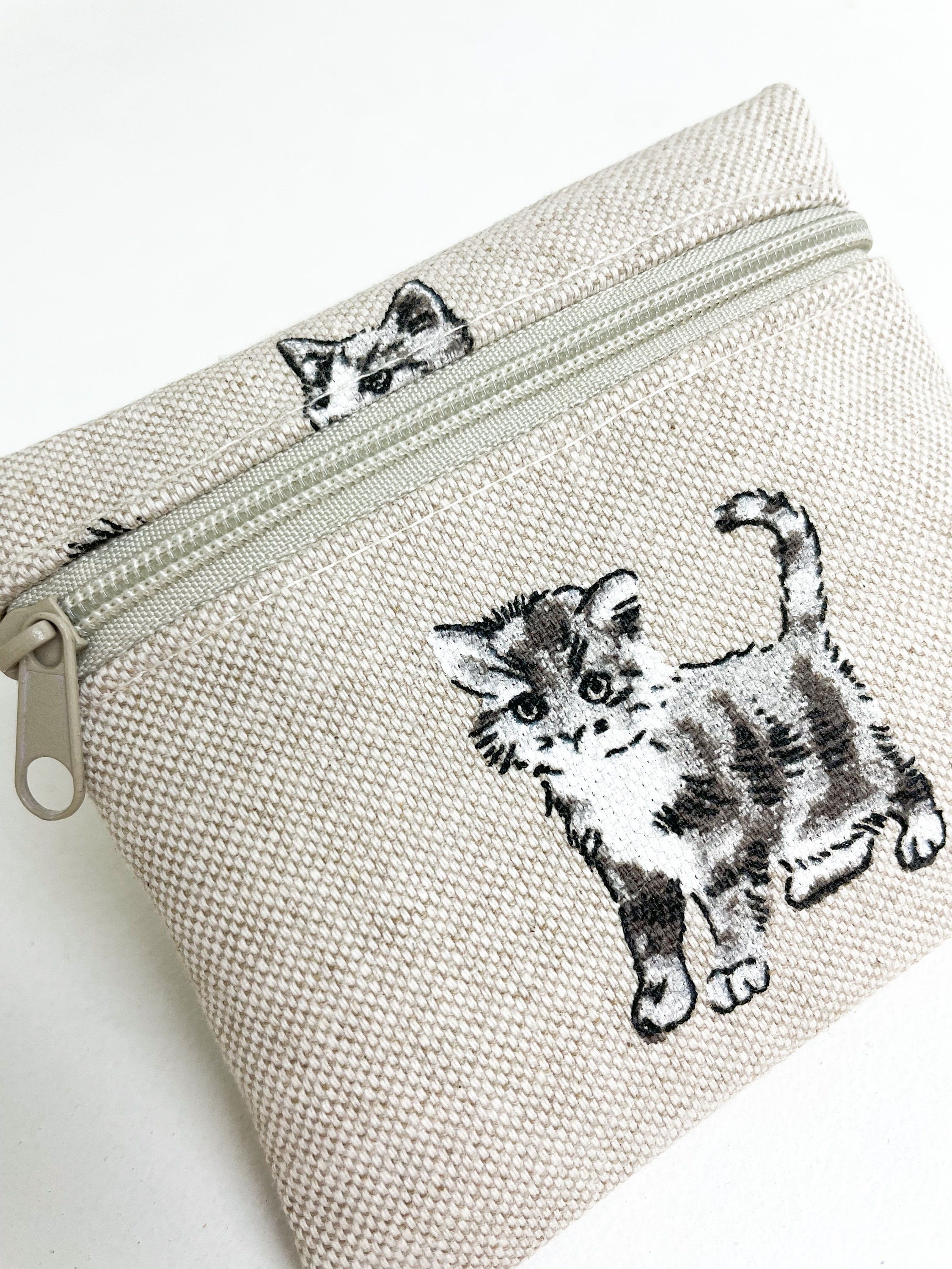 Cat Coin Purse, Kitty Coin Purse, Zipped Purse, Teacher Gift, Cat ...