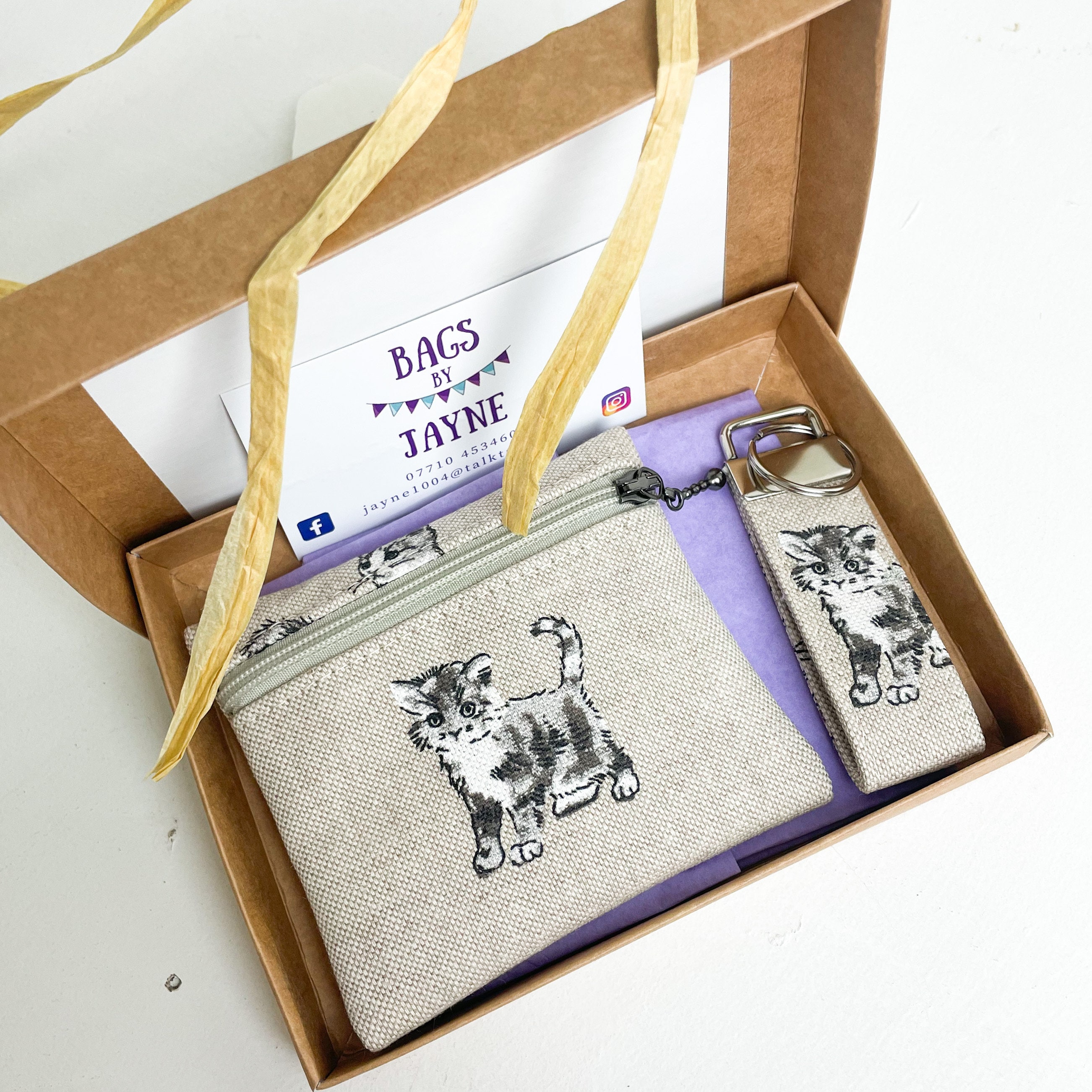 Cat Lover Gift Set Kitten Gift Box Cat Purse and Keyring - Etsy UK