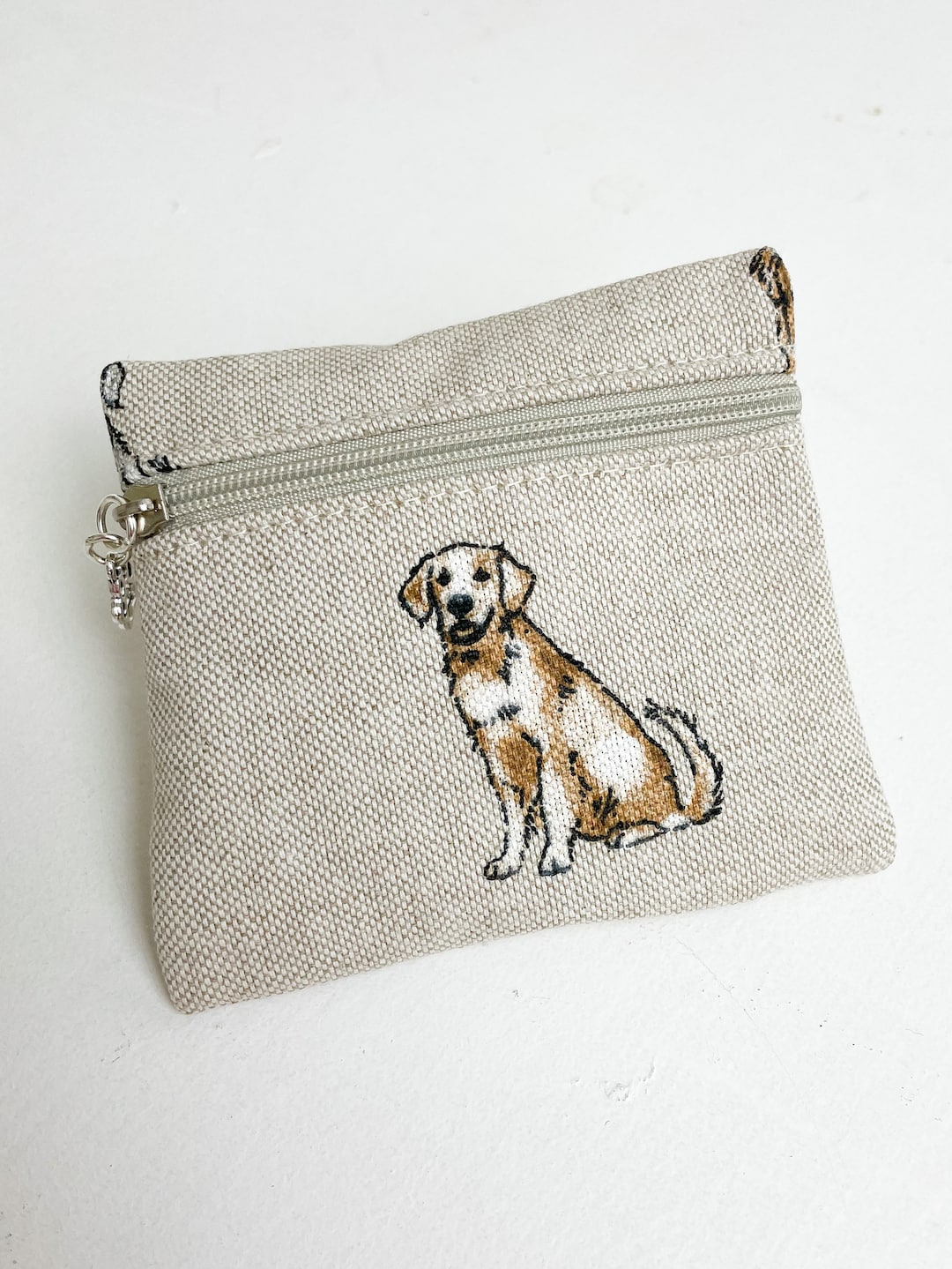 Dog Coin Purse, Zipped Linen Effect Purse, Gift for Her, Dog Lovers ...