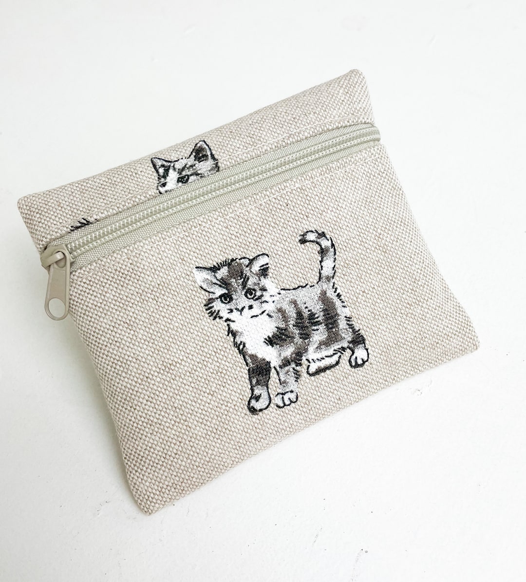 Cat Coin Purse, Kitty Coin Purse, Zipped Purse, Teacher Gift, Cat ...