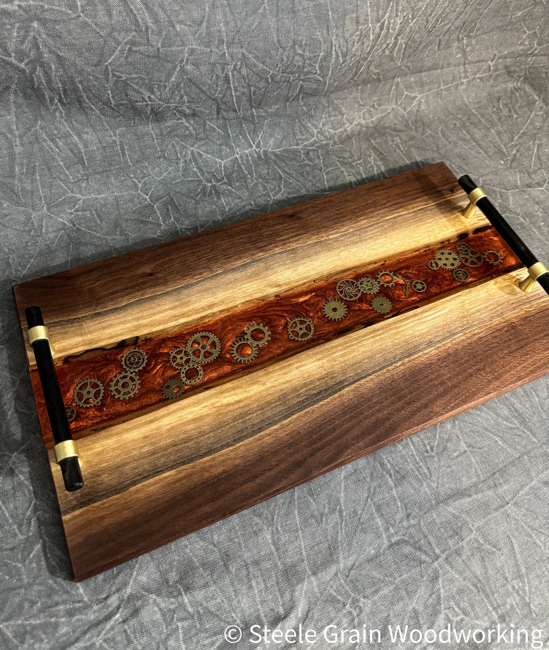 Cogs & Gears Copper Epoxy Charcuterie Board - Etsy