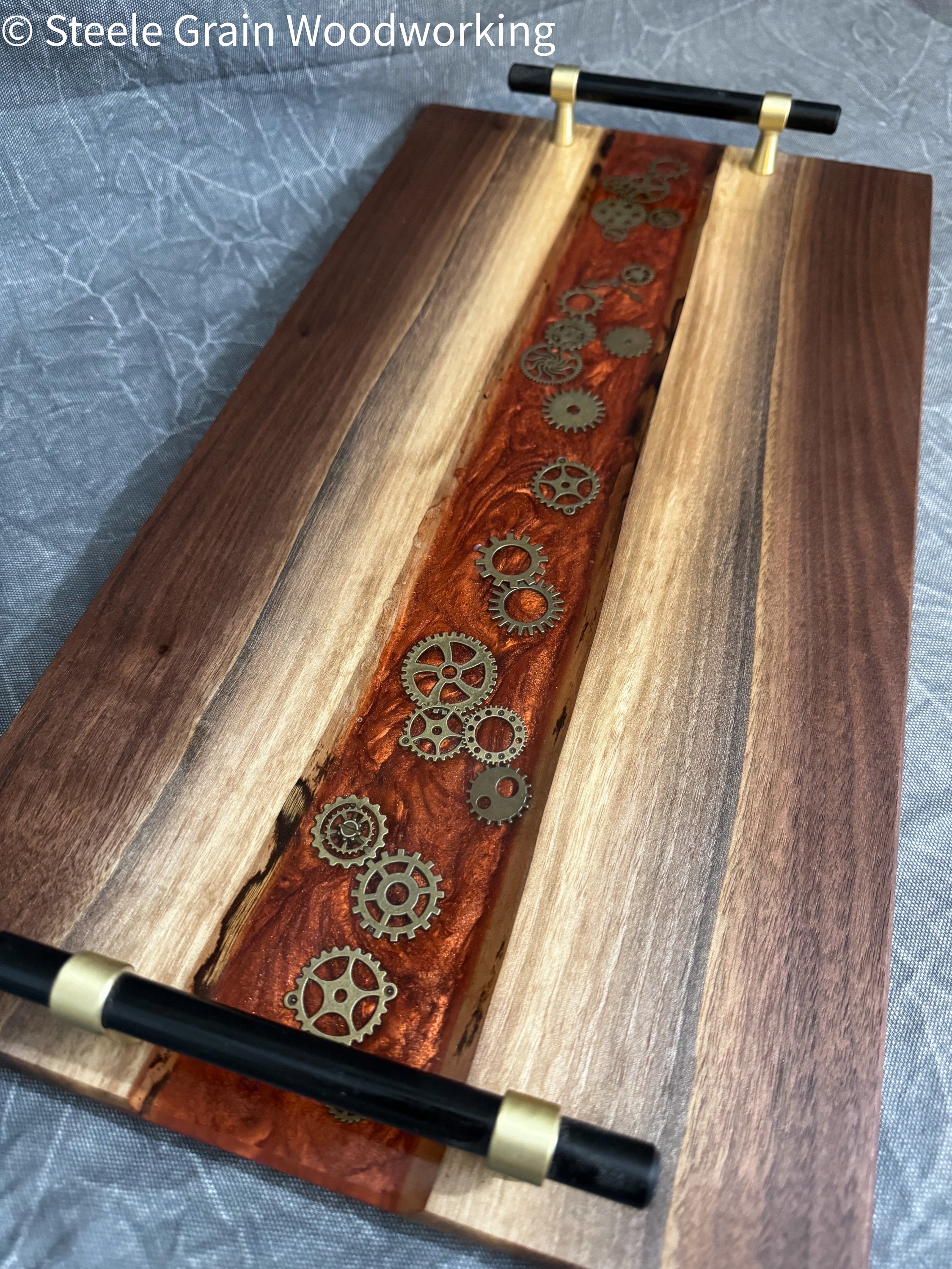 Cogs & Gears Copper Epoxy Charcuterie Board - Etsy