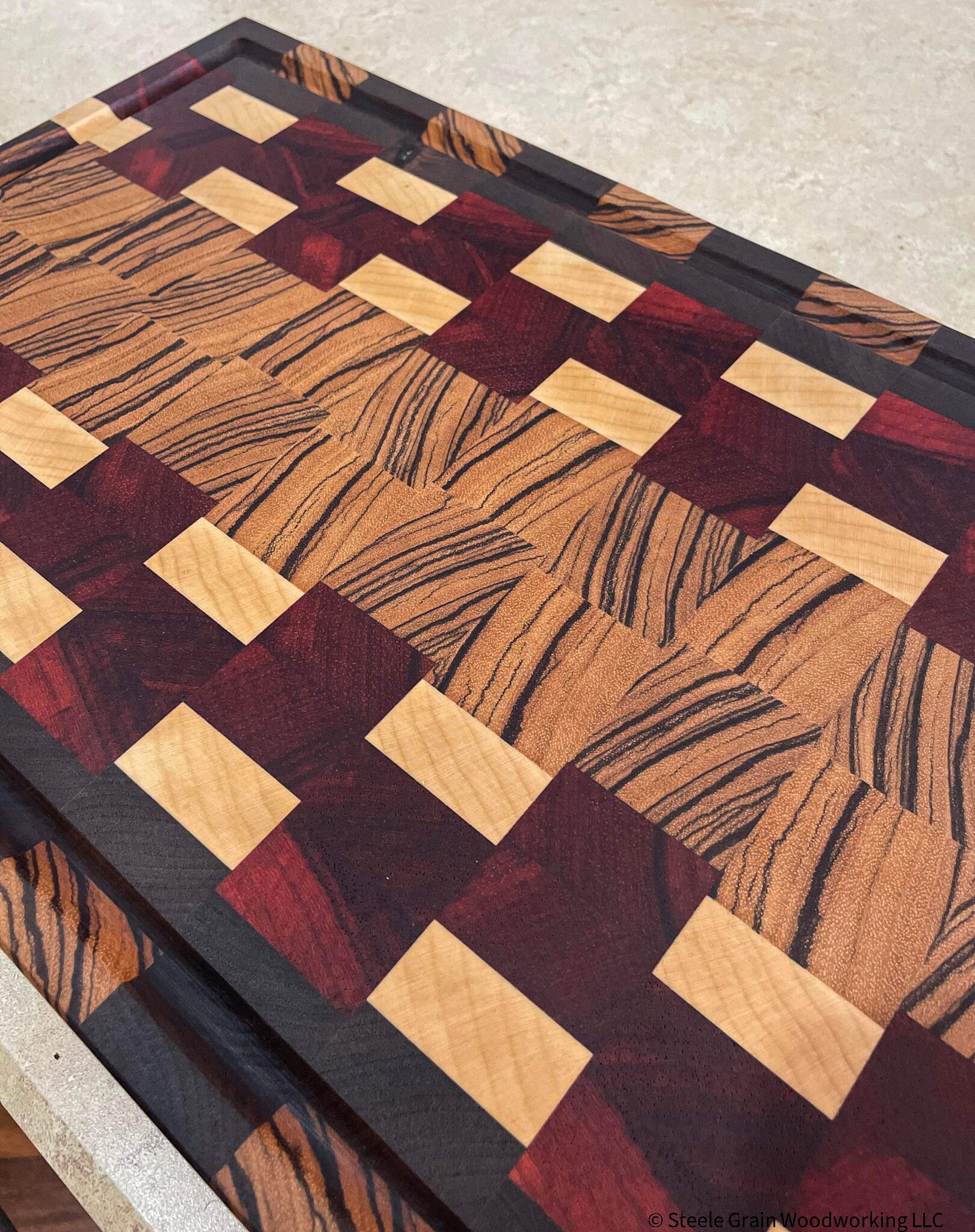 End Grain Zebrawood Cutting Board - Etsy