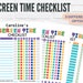 Screen Time Checklist, Screen Time Chore Chart, Kids Chore Chart ...