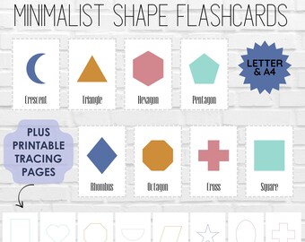 Shape Flashcards, Geometric Printables, Montessori Cards, Educational ...