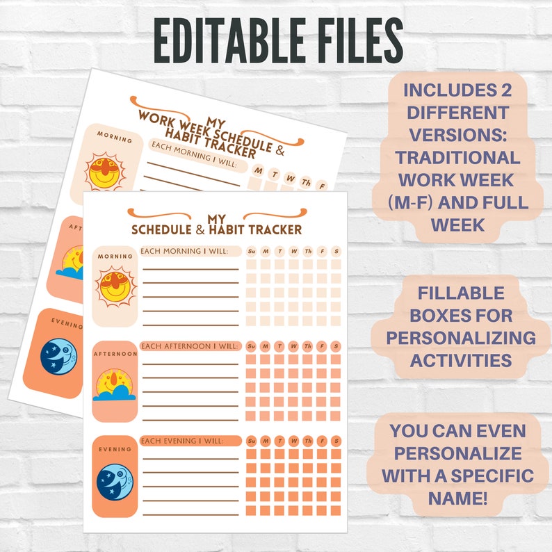 Habit Tracker Printable, Daily Routine Chart, Checklist Printable ...