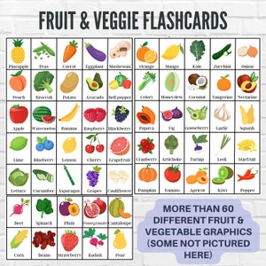 Fruit Flashcards, Vegetable Flashcards for Kids, Educational Printables ...