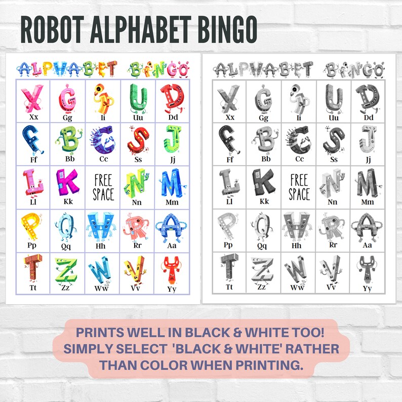 Printable Bingo Alphabet Activity Learning Games Learn the - Etsy