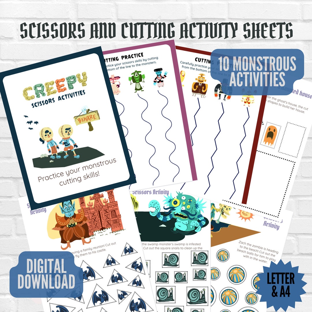 Cutting Practice Sheet, Scissors Skill, Cutting Worksheets, Teacher ...