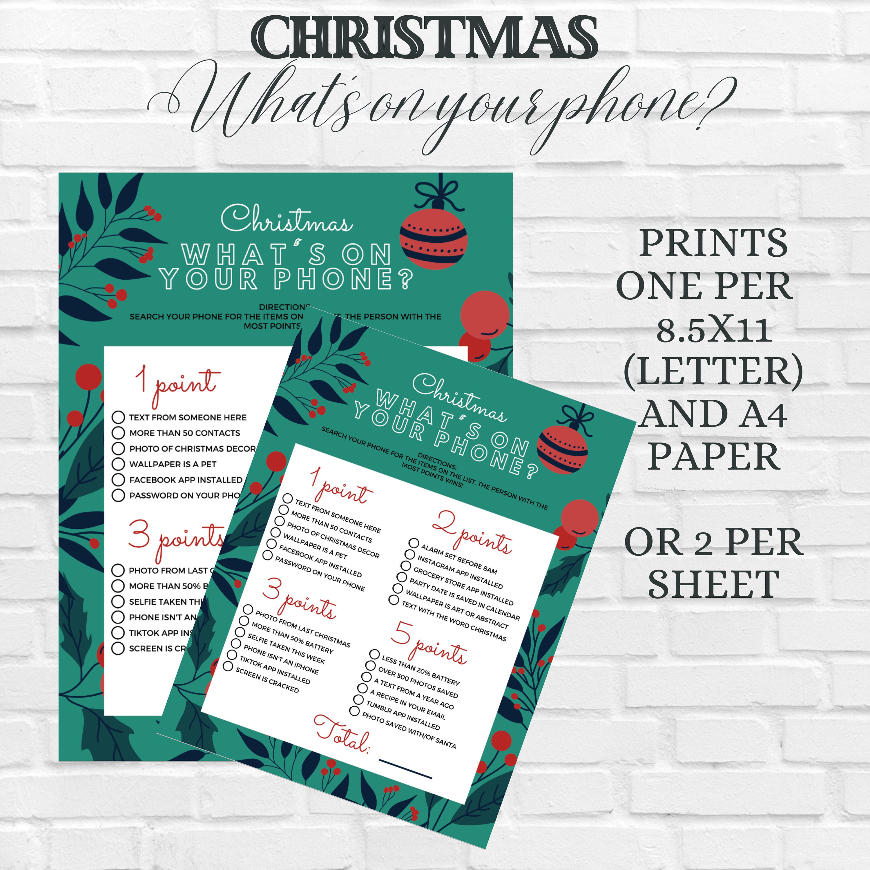 Whats on Your Phone Game, Christmas Games for a Group, Christmas Party ...