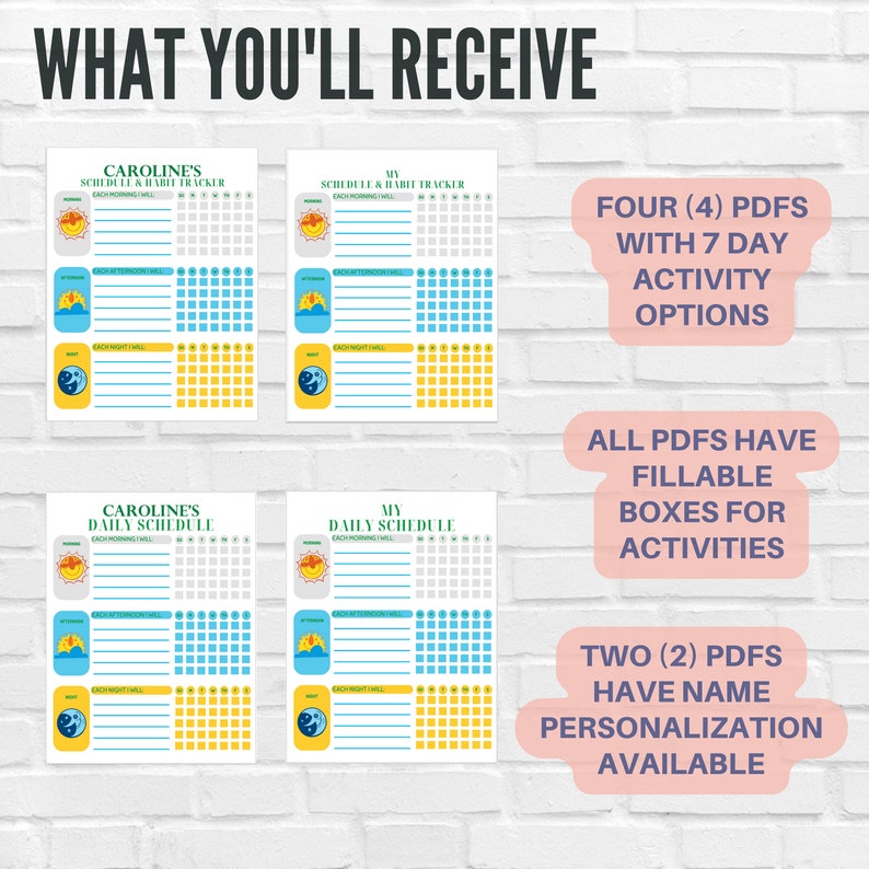 Kids Daily Checklist, Editable Chore Chart, Printable Weekly Planner ...