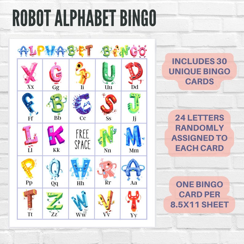 Printable Bingo, Alphabet Activity, Learning Games, Learn the Alphabet ...