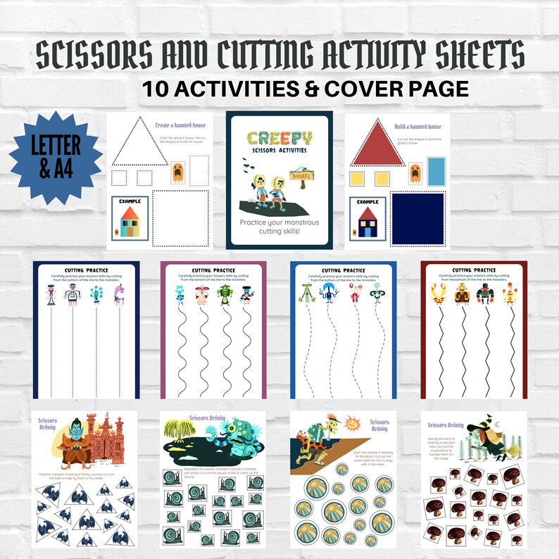 Cutting Practice Sheet, Scissors Skill, Cutting Worksheets, Teacher ...
