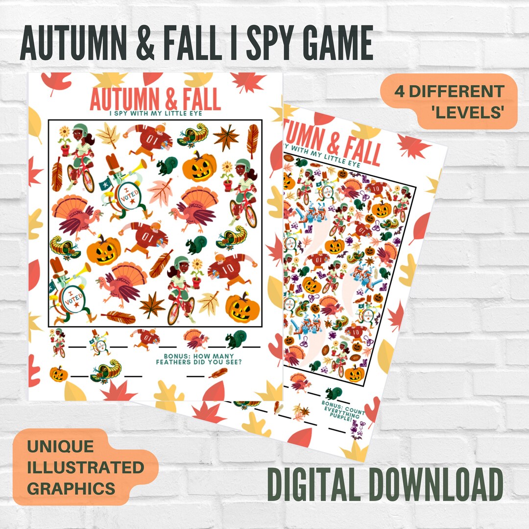 Fall Activity Sheet, Road Trip Games, Fall Printable Games for Kids, I ...