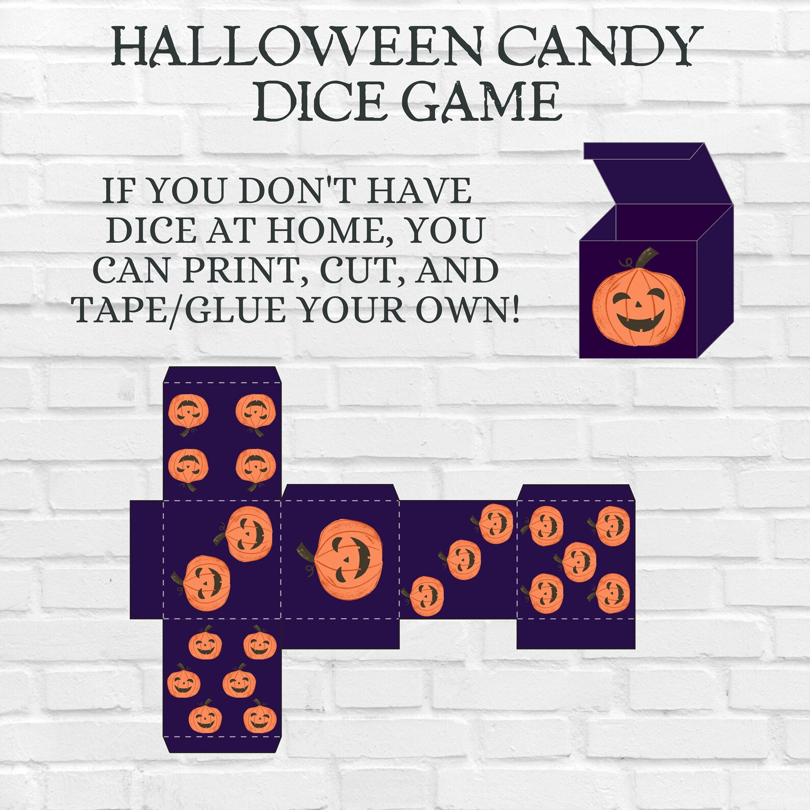 Halloween Dice Games for Kids, Halloween Party Game, Halloween ...