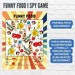 I Spy Printable, Funny Food Printable, Printable Summer Activities for ...