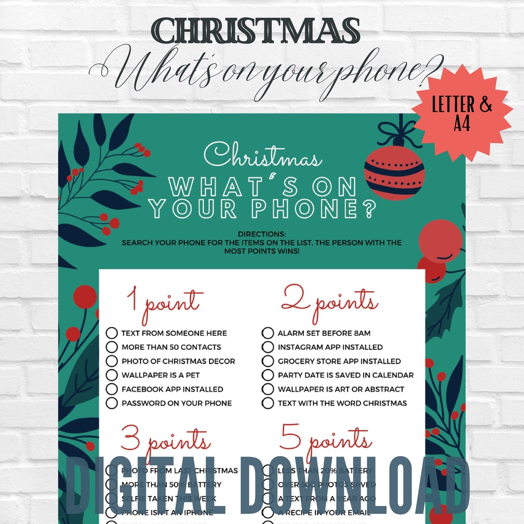 Whats on Your Phone Game, Christmas Games for a Group, Christmas Party ...