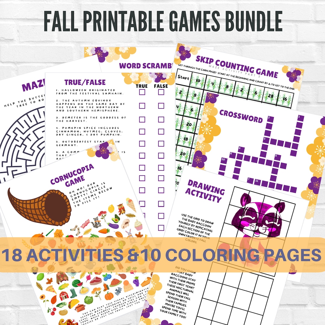 Fall Activities Printable, Fall Activities for Kids, Fall Printable ...