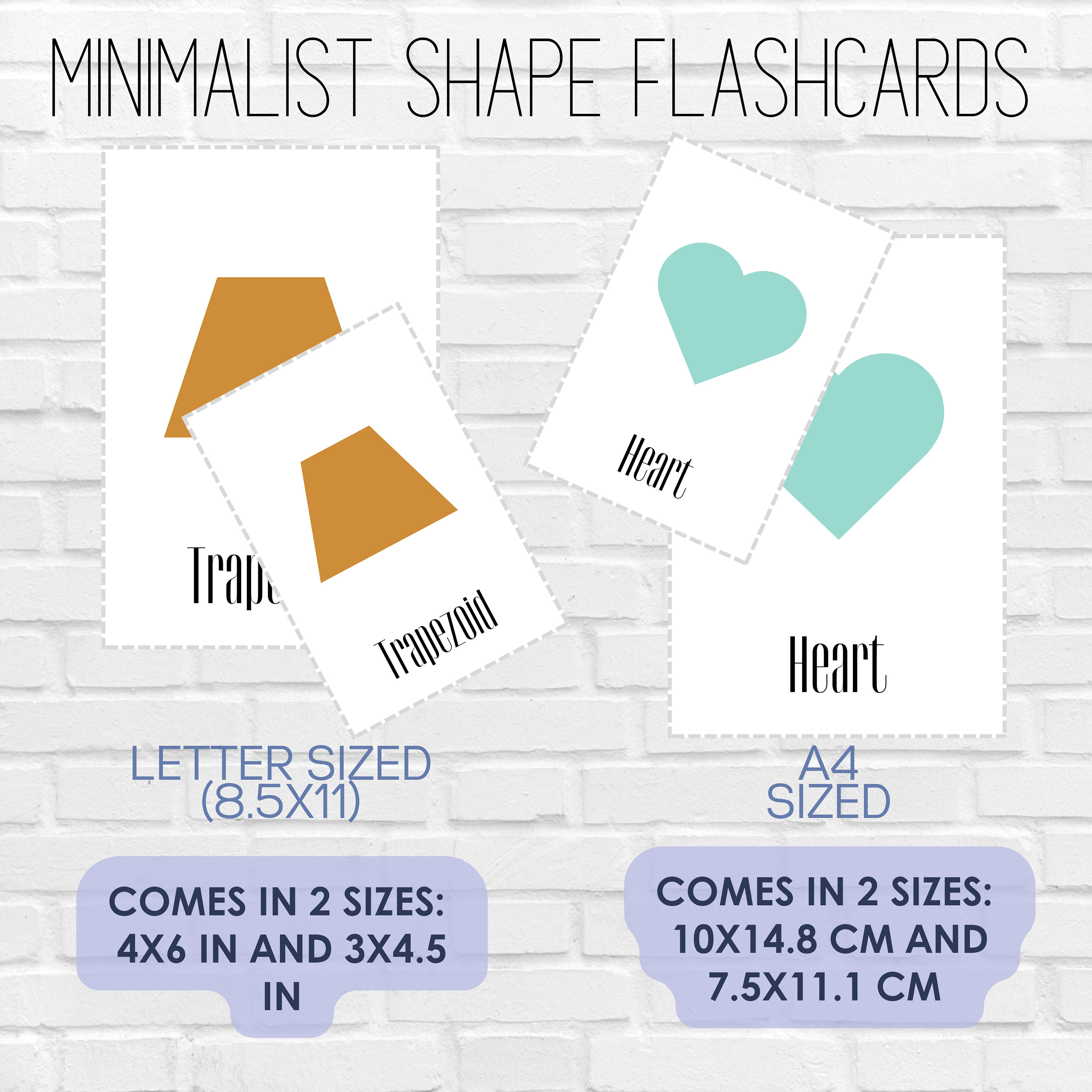Shape Flashcards, Geometric Printables, Montessori Cards, Educational ...