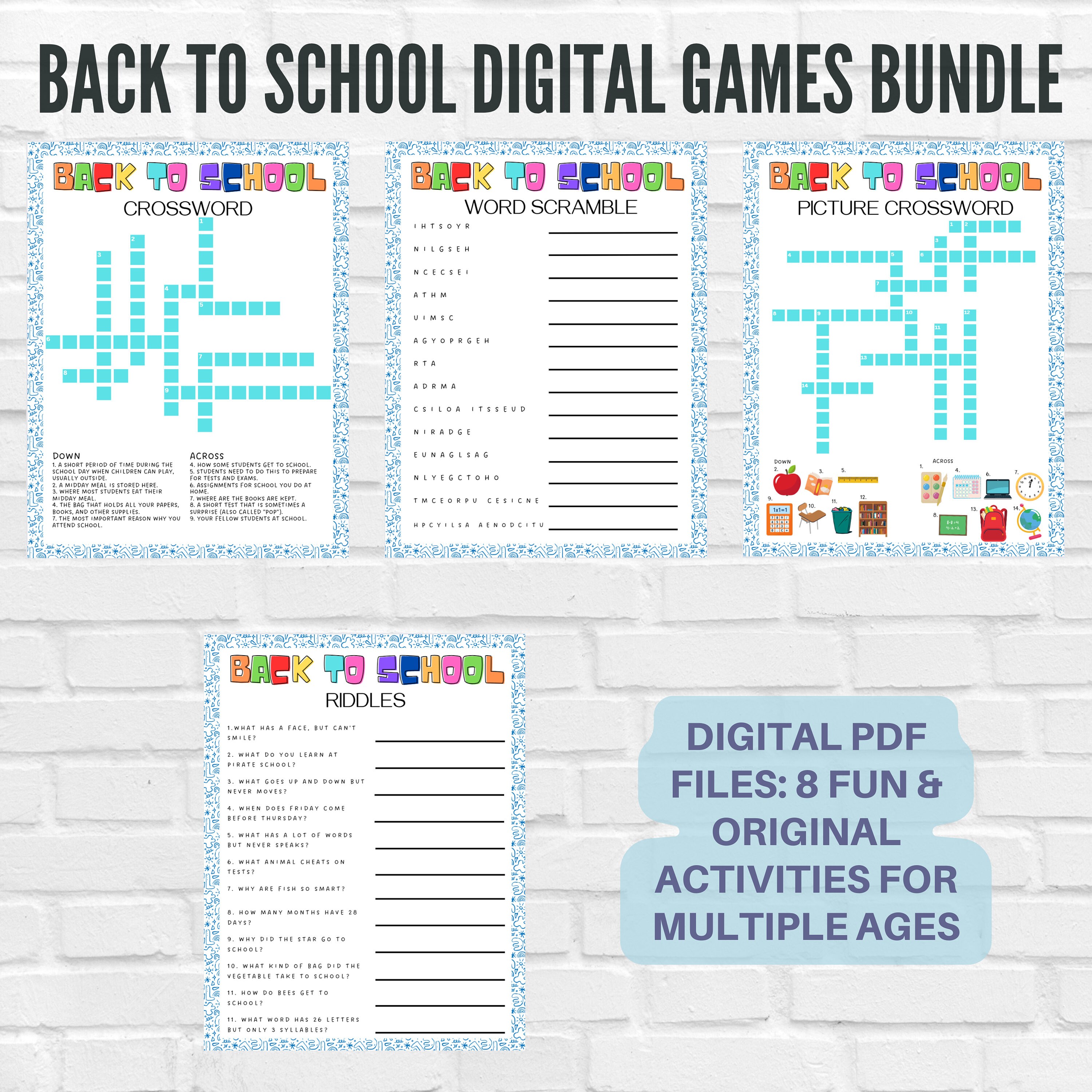 Back to School Games, First Day of School Activities, I Spy Printable ...