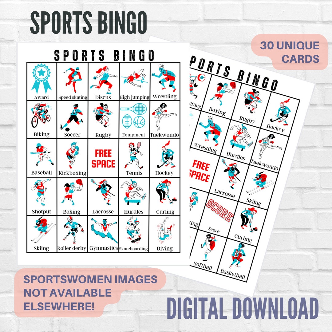 Printable Bingo, Sports Bingo, Sports Games, Printable Games for Kids ...